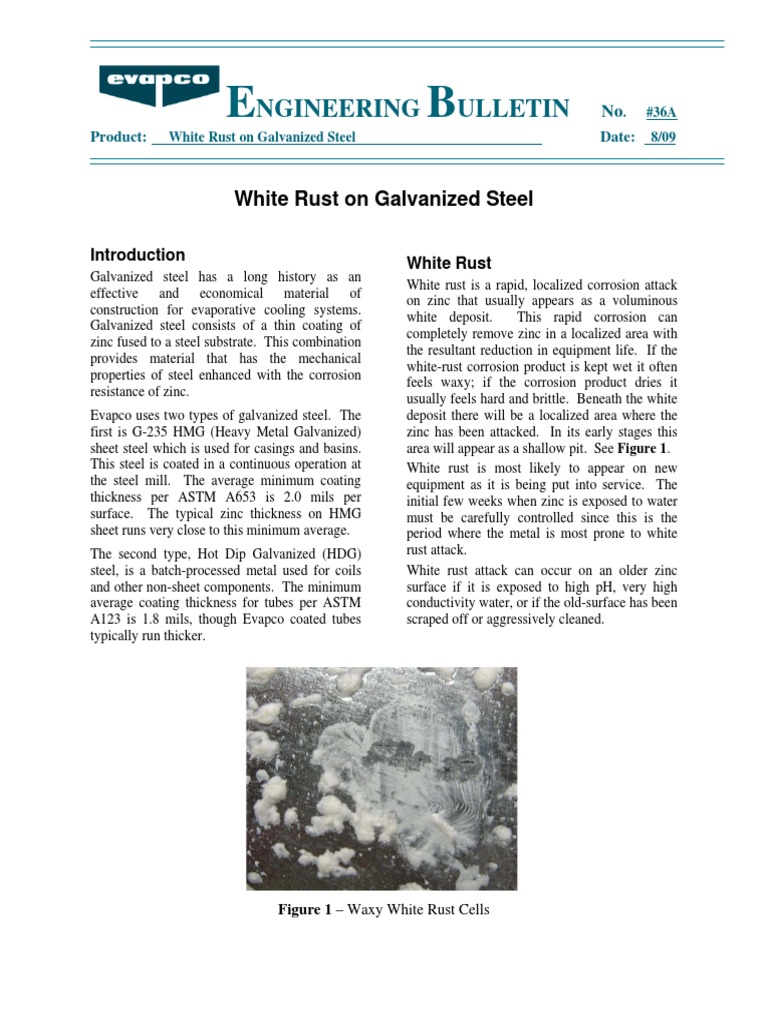 White-Rust On Galvanized Steel | PDF | Rust | Corrosion