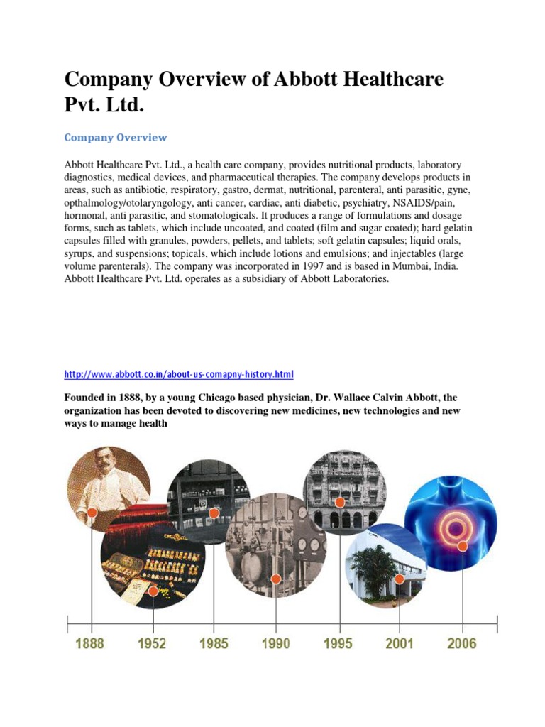 Company Overview of Abbott Healthcare PVT | PDF | Abbott Laboratories ...