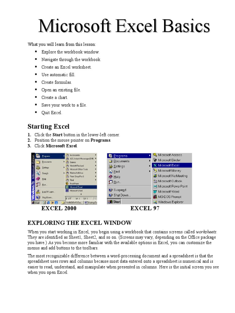 Excel Basics | PDF | Microsoft Excel | Chart