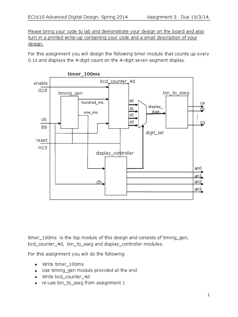 Assignment 3 Binary Coded Decimal Electronics 
