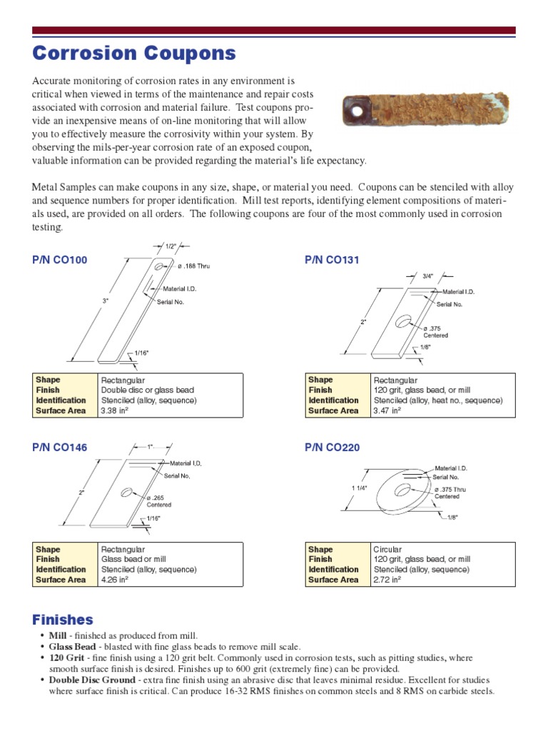 Corrosion Monitoring Coupons | PDF | Corrosion | Glasses