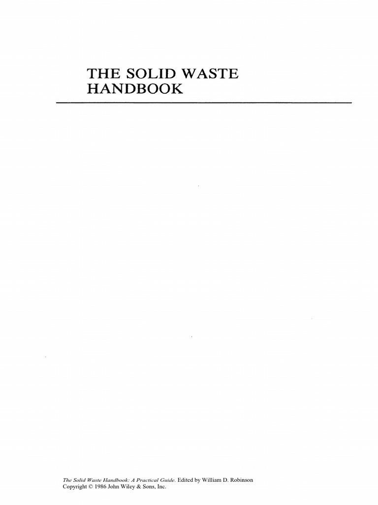 The Solid Waste Handbook - A Practical Guide 1986 | PDF | Copyright Law | Law