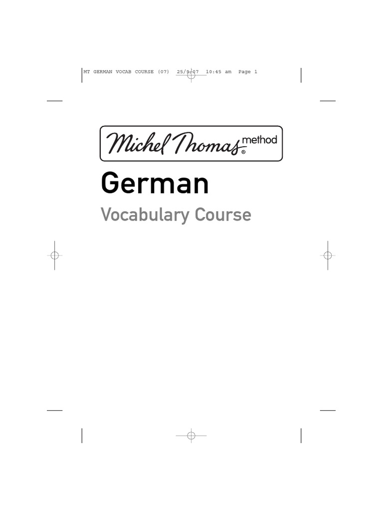 German Vocabulary Course | PDF | Vocabulary | German Language