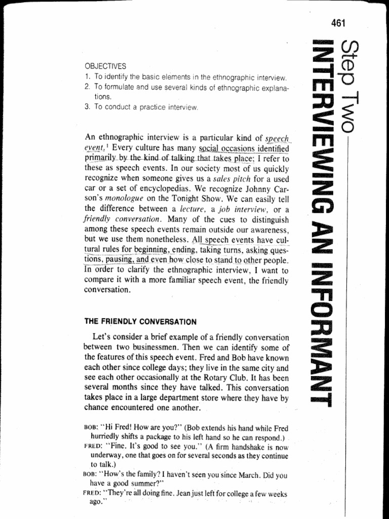 The Ethnographic Interview by JP Spradley c1979 | PDF