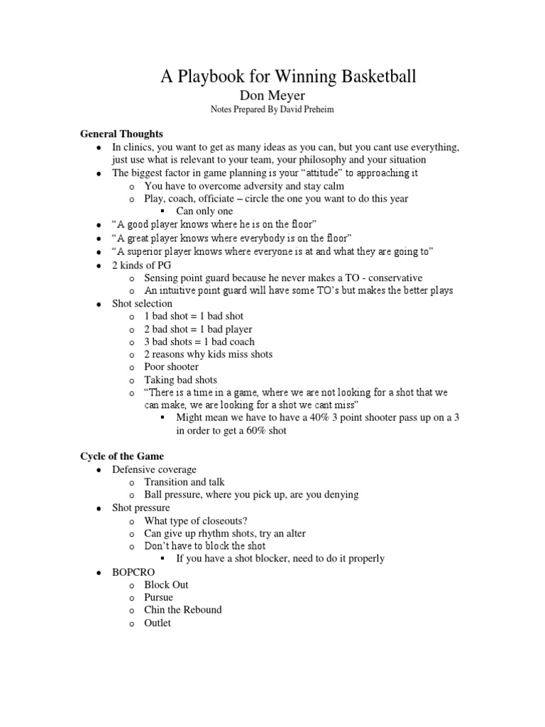 Basketball Defense Playbook Essentials | PDF | Basketball Positions ...