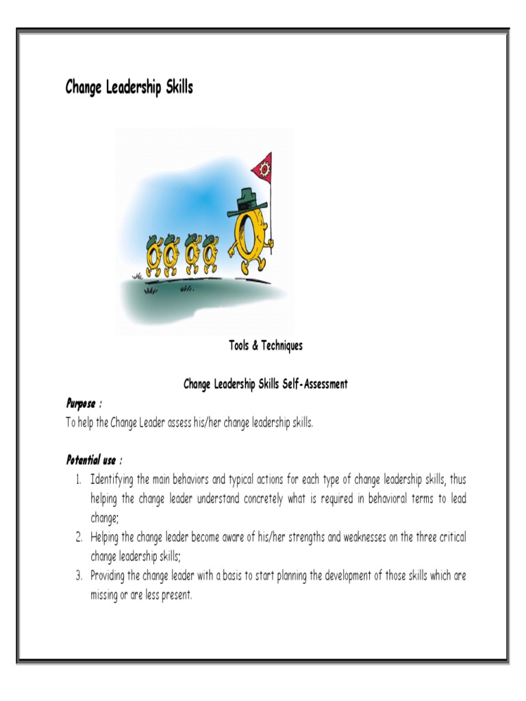 (Training) - Change Leadership Skills Self-Assessment | PDF ...
