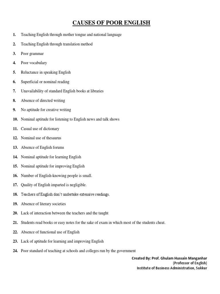 English Improvement Guide for Students | PDF | English Language ...
