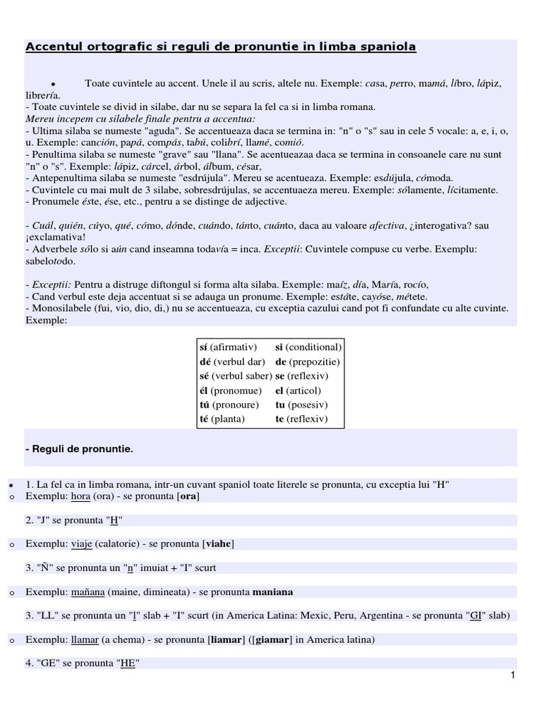 Limba Spaniola | PDF