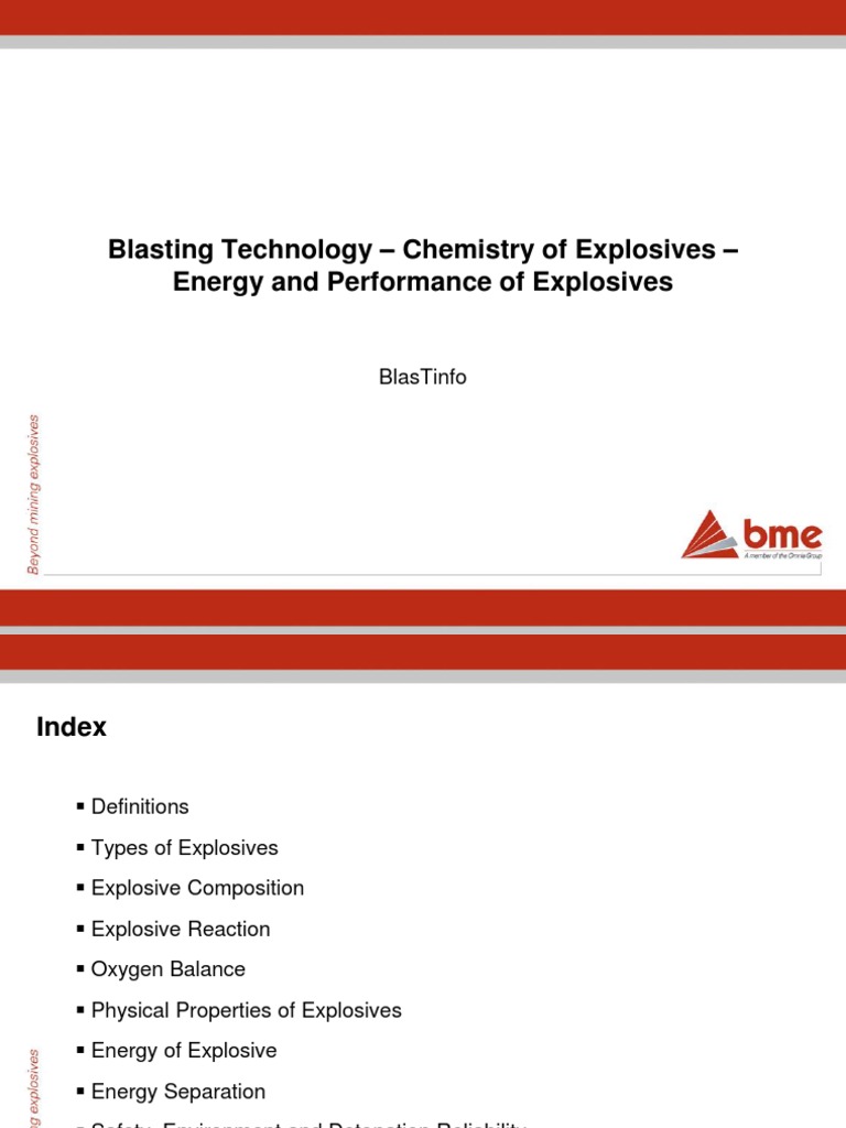 Blasting Technology - Chemistry of Explosives(3) | Explosive Material ...