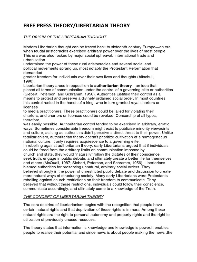 Libertarian Theory | PDF | Natural And Legal Rights | Libertarianism