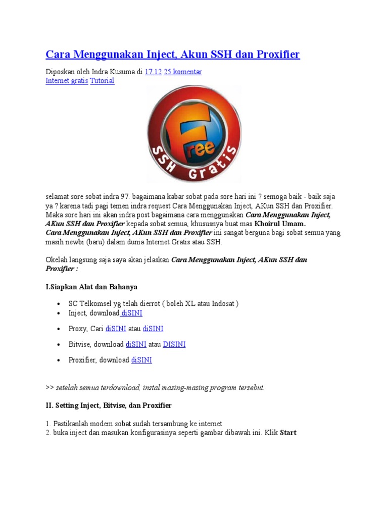 Cara Menggunakan Inject | PDF