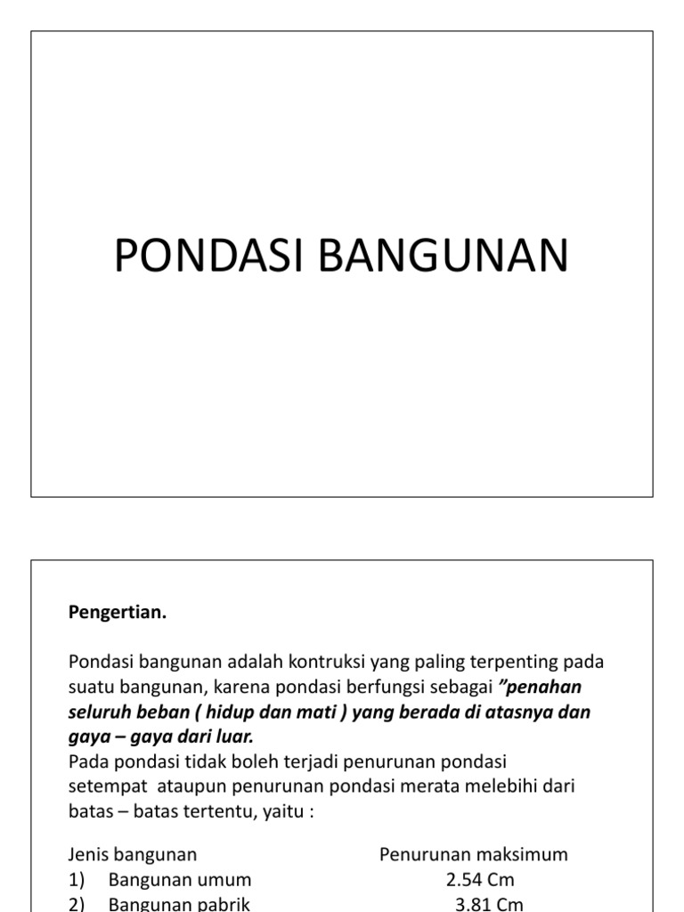 Pondasi SK 1 & 2 | PDF | Griya & Taman | Teknologi & Rekayasa