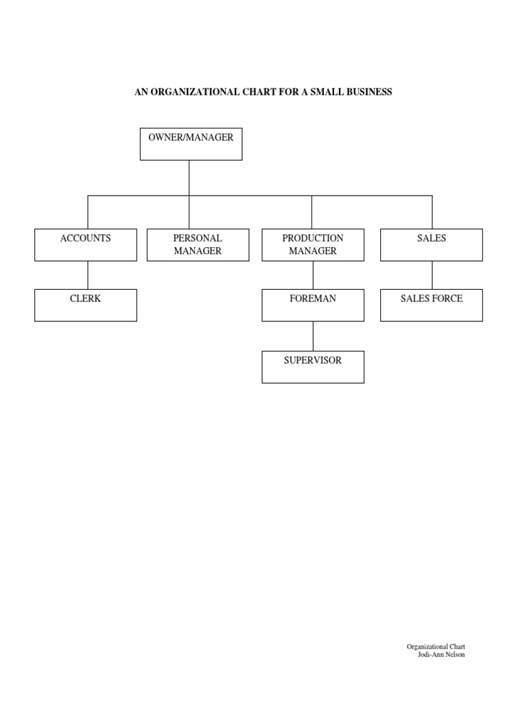 Small Business Organizational Chart | PDF