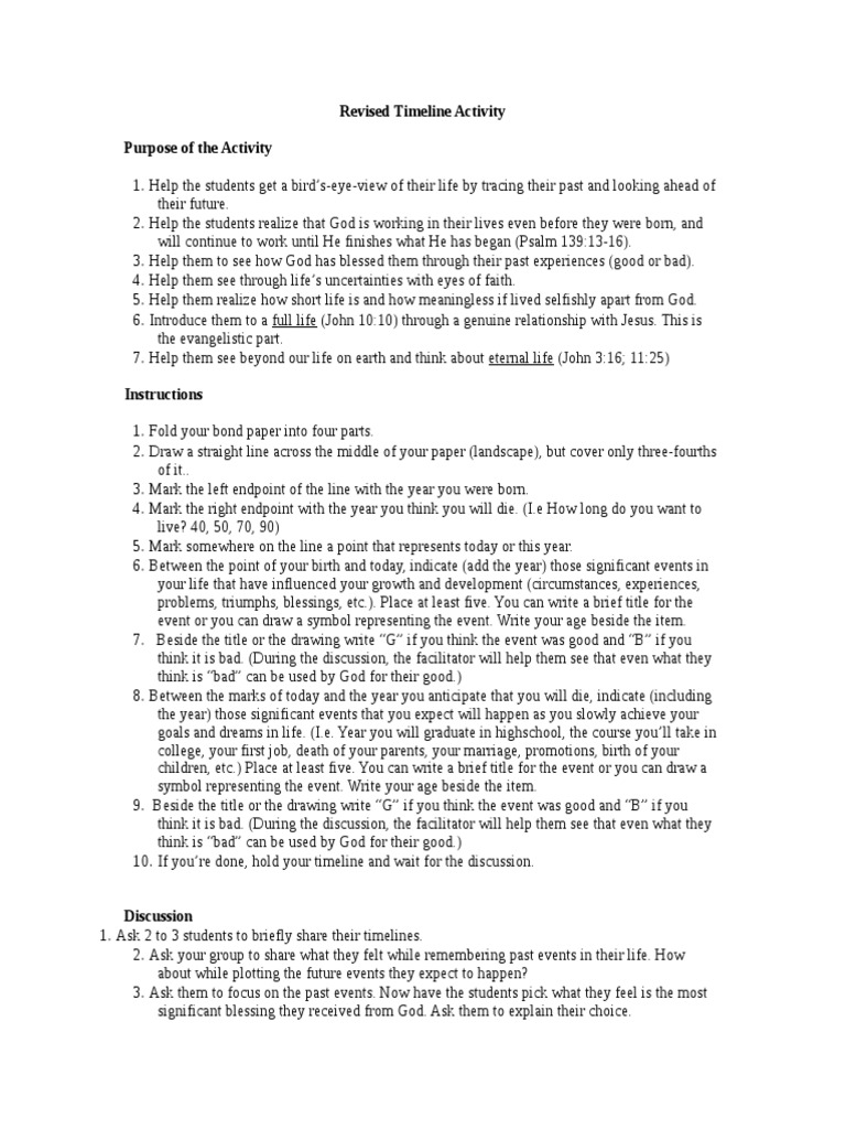 Revised Timeline Activity | PDF | Bible | Religion And Belief