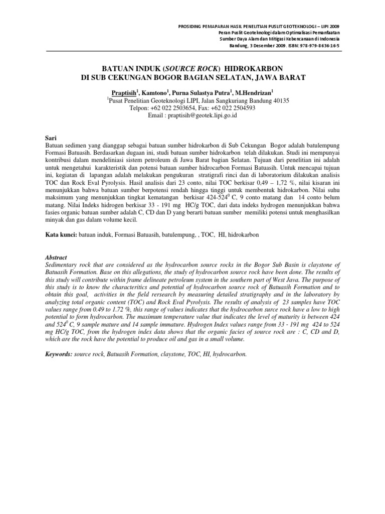 Karakteristik Batuan Induk Batuasih | PDF