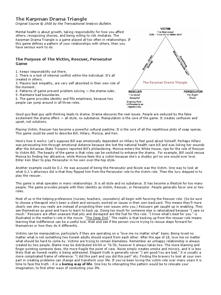 4 - The Karpman Drama Triangle | PDF | Social Science | Self-Improvement