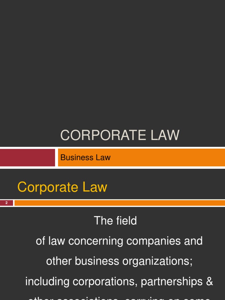 Corporate Law | PDF | Corporations | Corporate Law