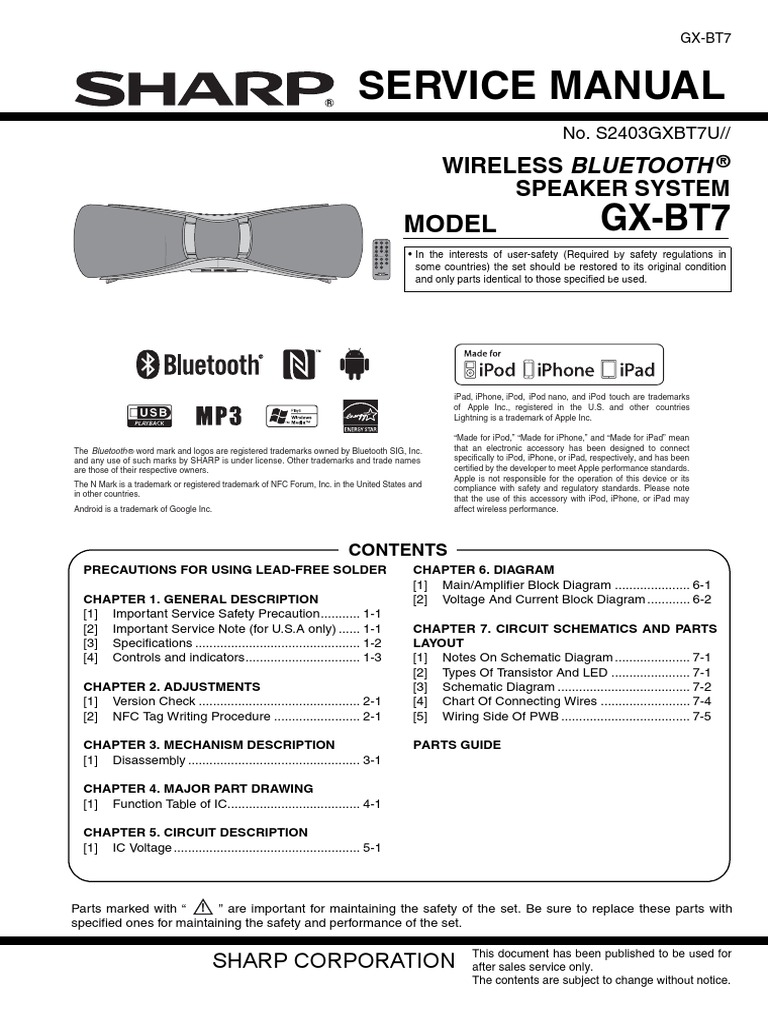 Sharp GX Bt7 | PDF | Near Field Communication | I Pod