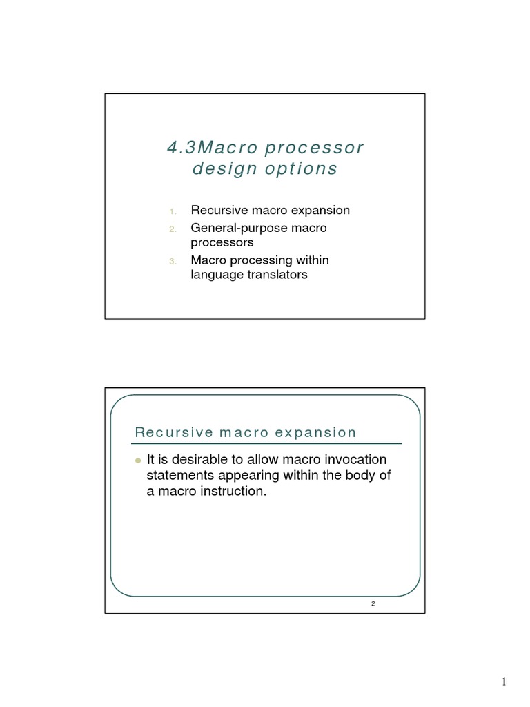 Macro Processor Design Options | PDF | Computing | Computer Programming