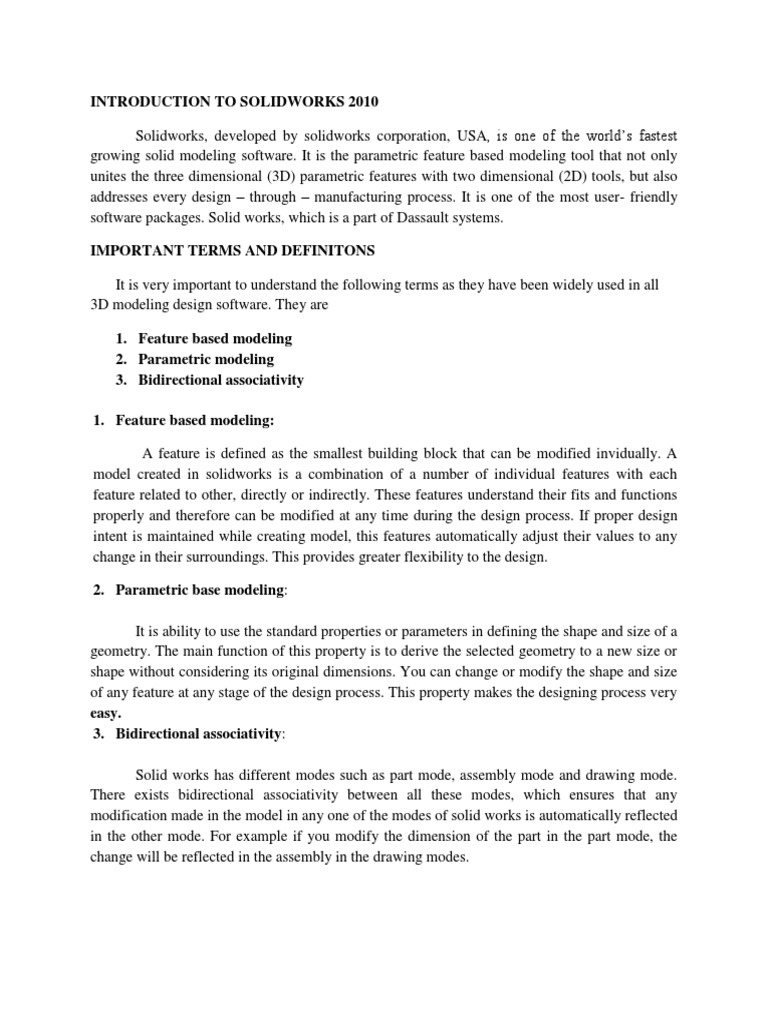 Solid Works Lab Manual | PDF | Technical Drawing | 3 D Modeling