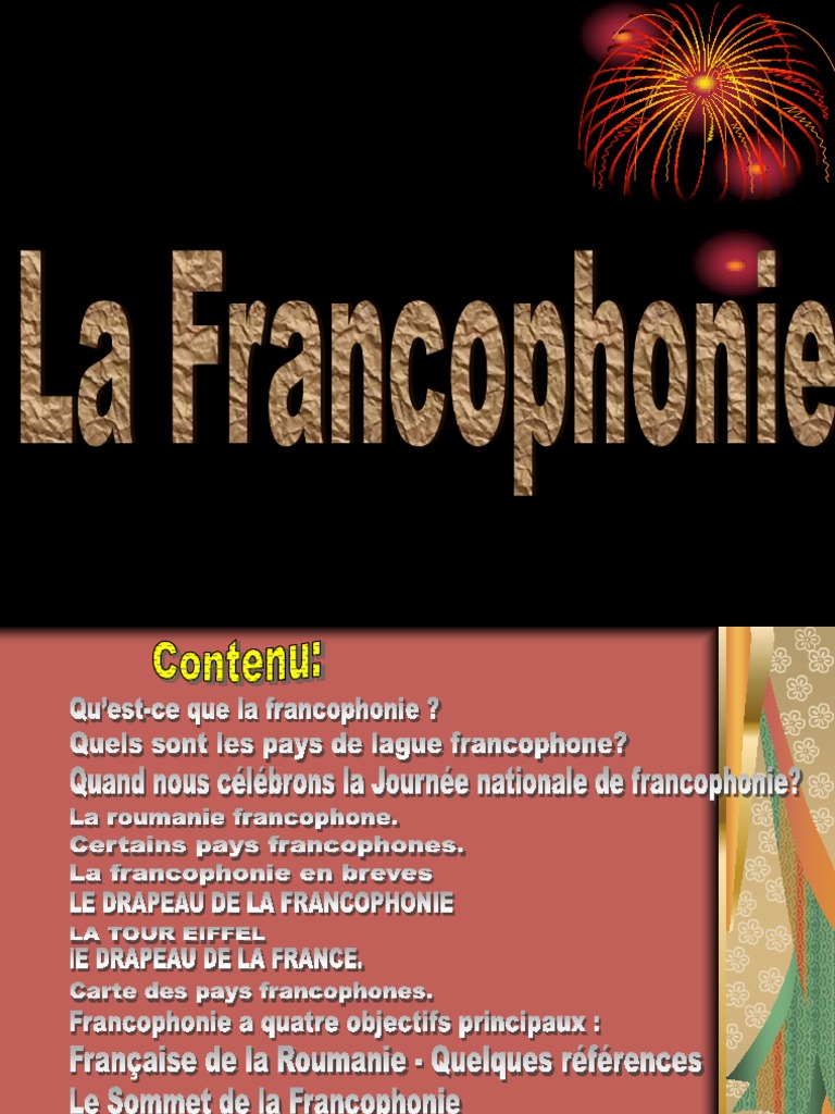 Proiect Francophonie | PDF | la Francophonie | Politiques (Général)