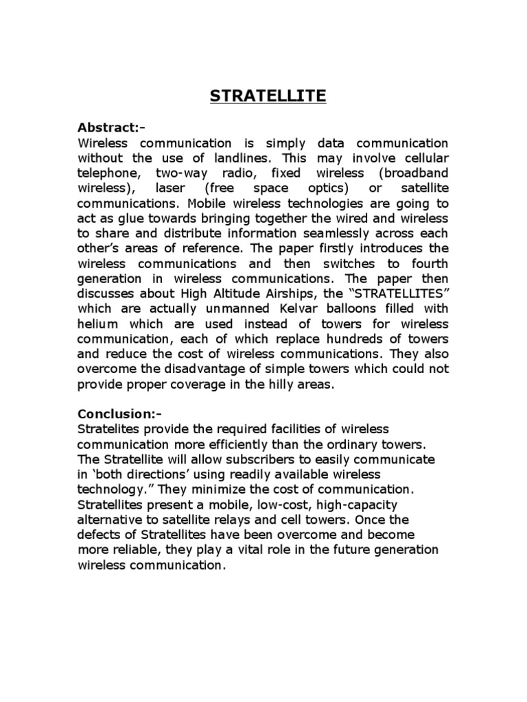 Stratellite Synopsis | PDF