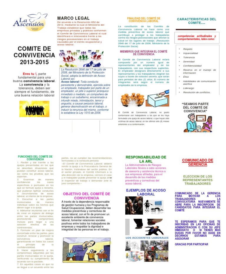 Folleto Comite Convivencia | PDF | Derecho laboral | Bienestar