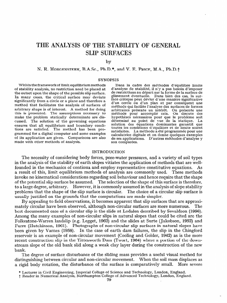 Stability Analysis of Non-Circular Slip Surfaces | PDF | Stress ...