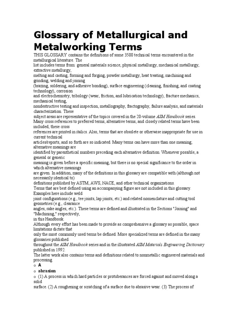 Glossary of Metallurgical Terms | Anode | Annealing (Metallurgy)
