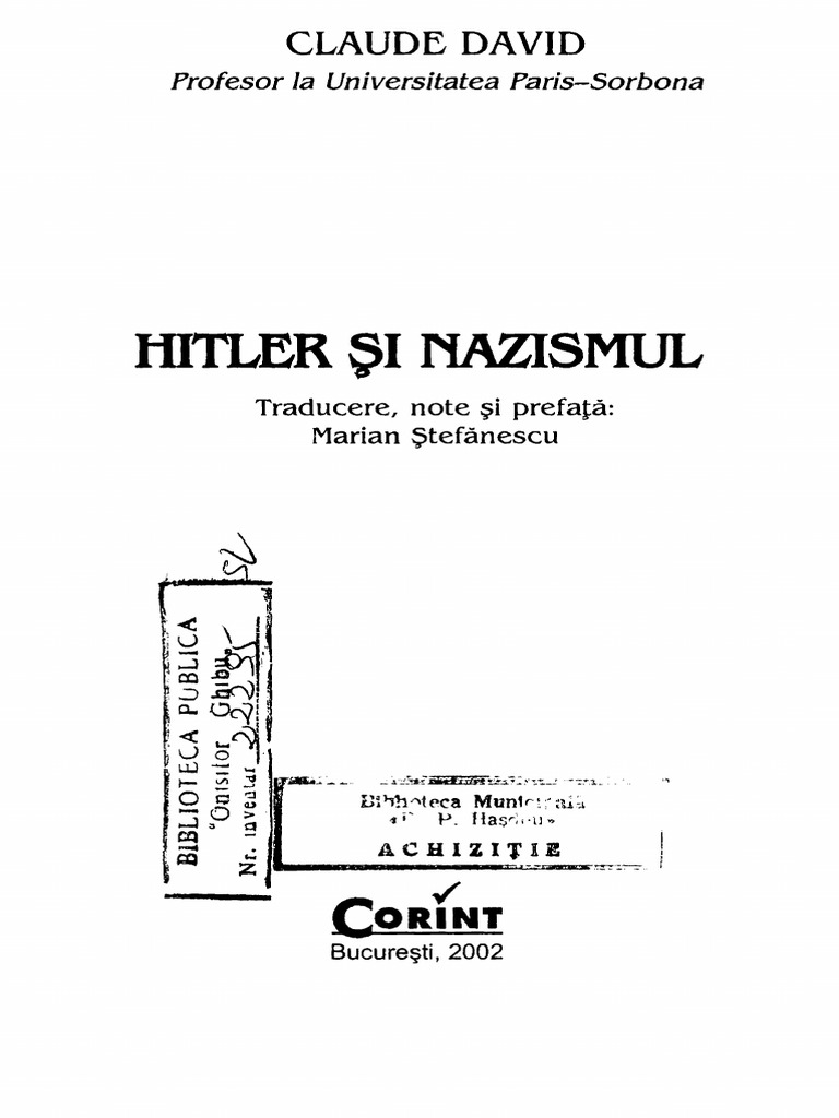 Claude David - Hitler Si Nazismul | PDF