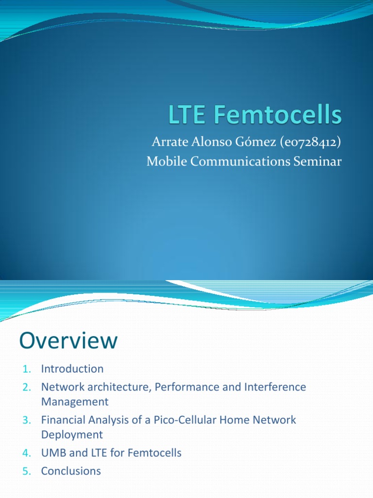 LTE Femtocells | PDF | Cellular Network | Radio