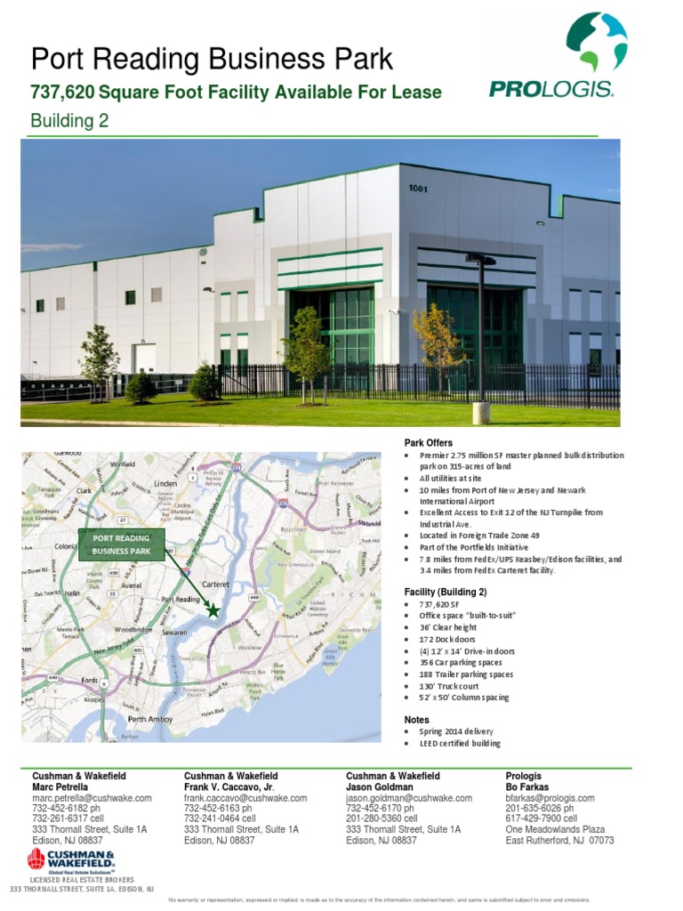 Port Reading Business Park | PDF | New Jersey | East Rutherford, New Jersey