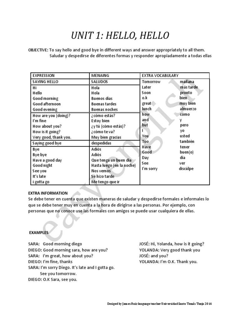 UNIT 1 Hello Hello | PDF | Ocio | Entretenimiento (general)