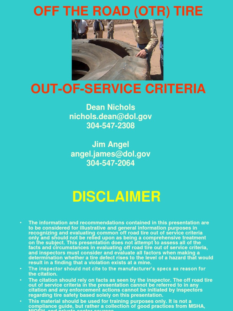 OTR Tire Inspection and Safety Guide | PDF | Tire | Wheel
