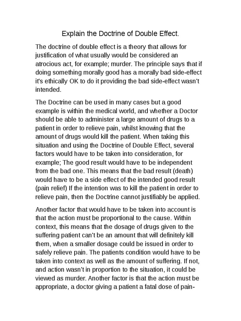Doctrine of Double Effect | PDF