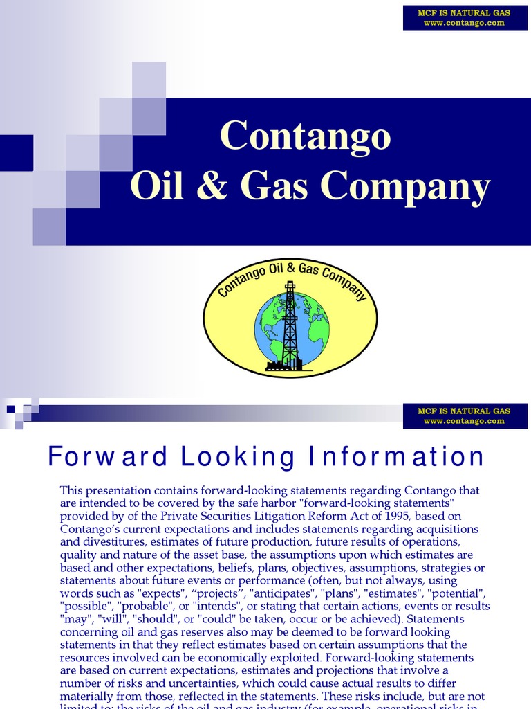 Contango Oil & Gas Co. Presentation | PDF | Risk | Petroleum