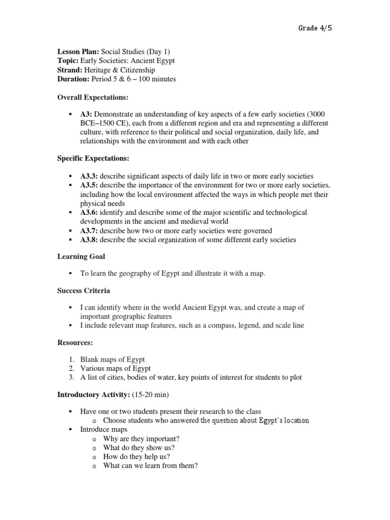 Social Studies Lesson Plan Dec9 | PDF | Map | Lesson Plan