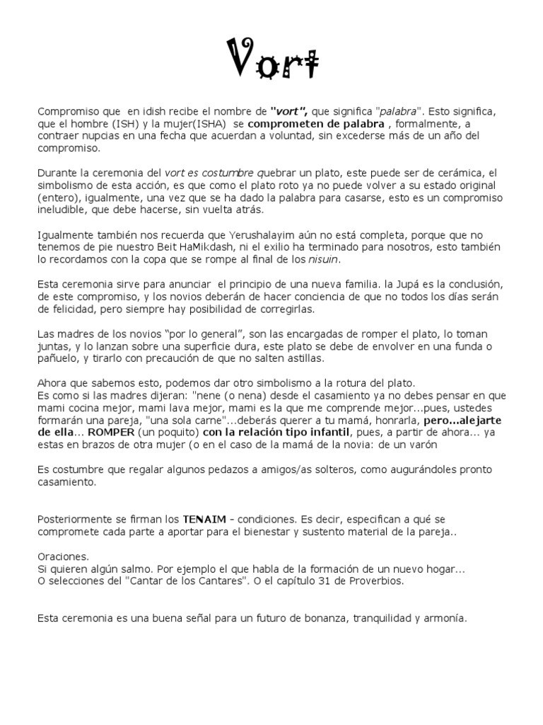 Compromiso Del Vort | PDF | Boda | Tora
