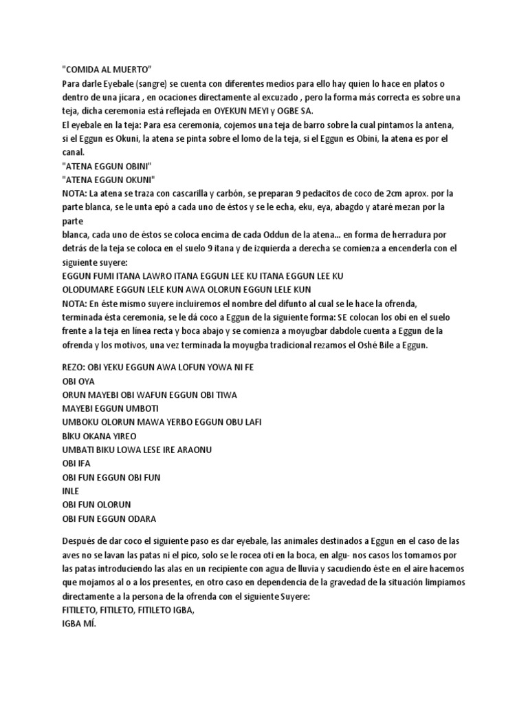 Oshe Bile A Eggun 2 | PDF | Naturaleza