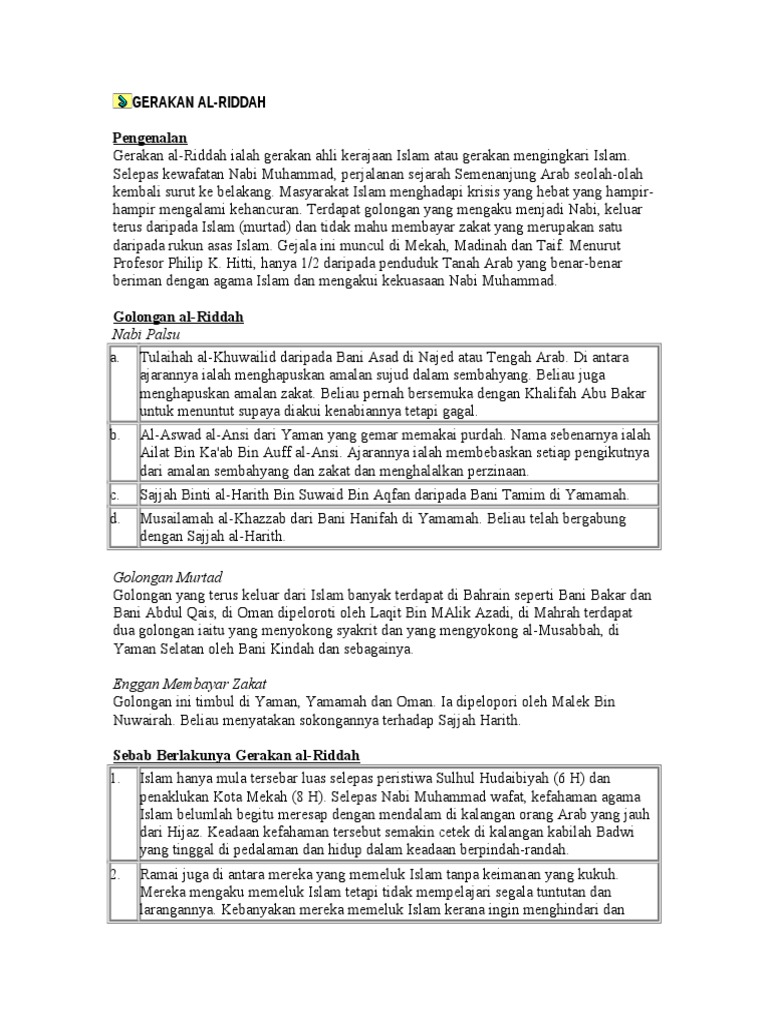 Gerakan Al Riddah | PDF
