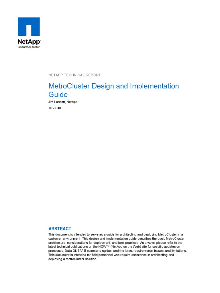 Netapp Metrocluster Design And Implement Pdf Command Line