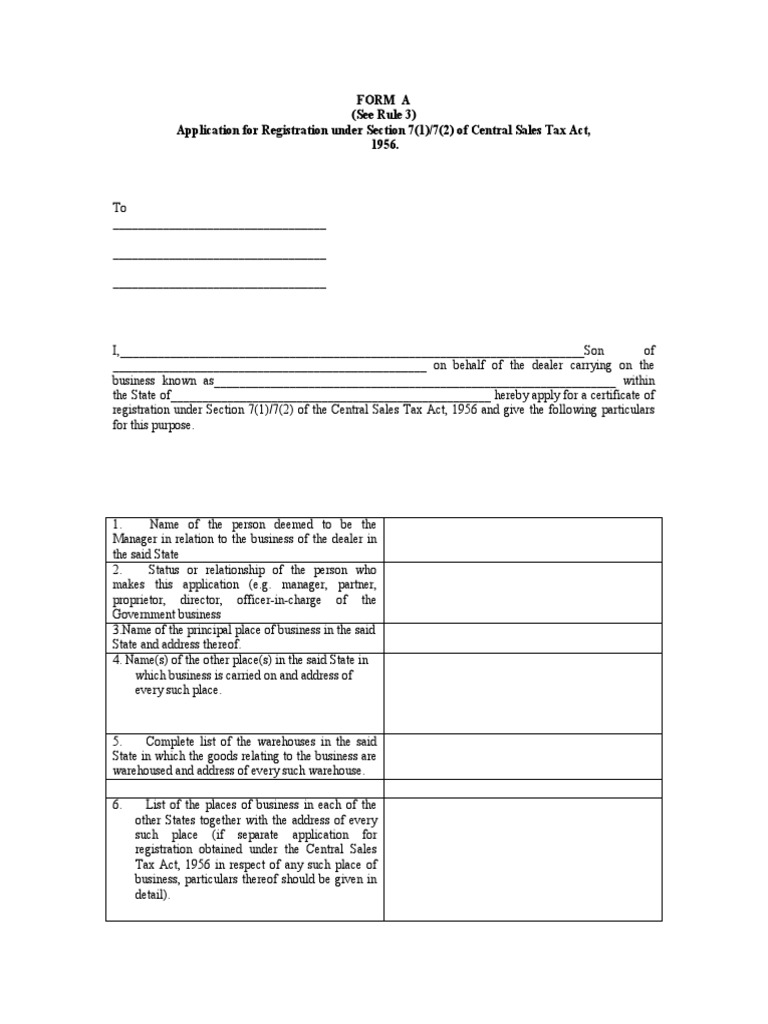 Form A CST | PDF | Warehouse | Justice
