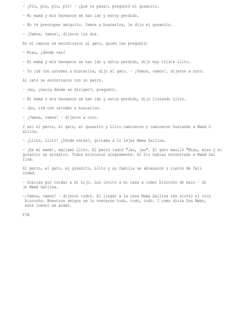 Cuento Del Pollito | PDF