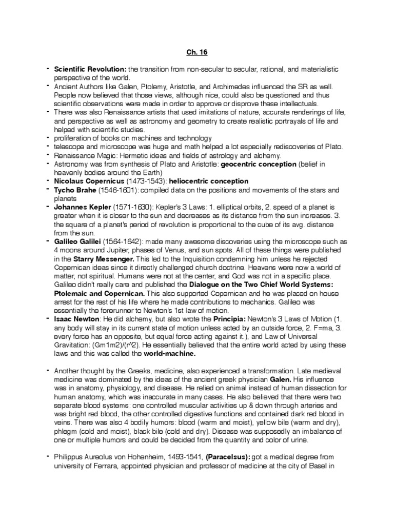 AP Euro Chapter 16 | PDF | Heliocentrism | Science