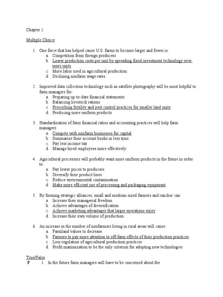 Farm Management Sample Test Qs | PDF | Depreciation | Expense