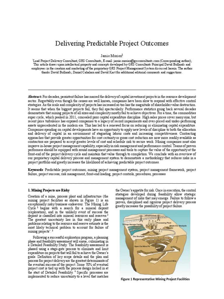 Mining Project Management Systems Driving Predictable Project Outcomes ...