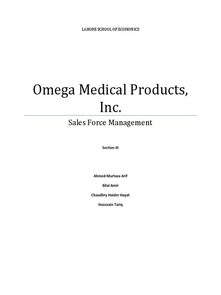 Omega Case | PDF | Sales | Anesthesia
