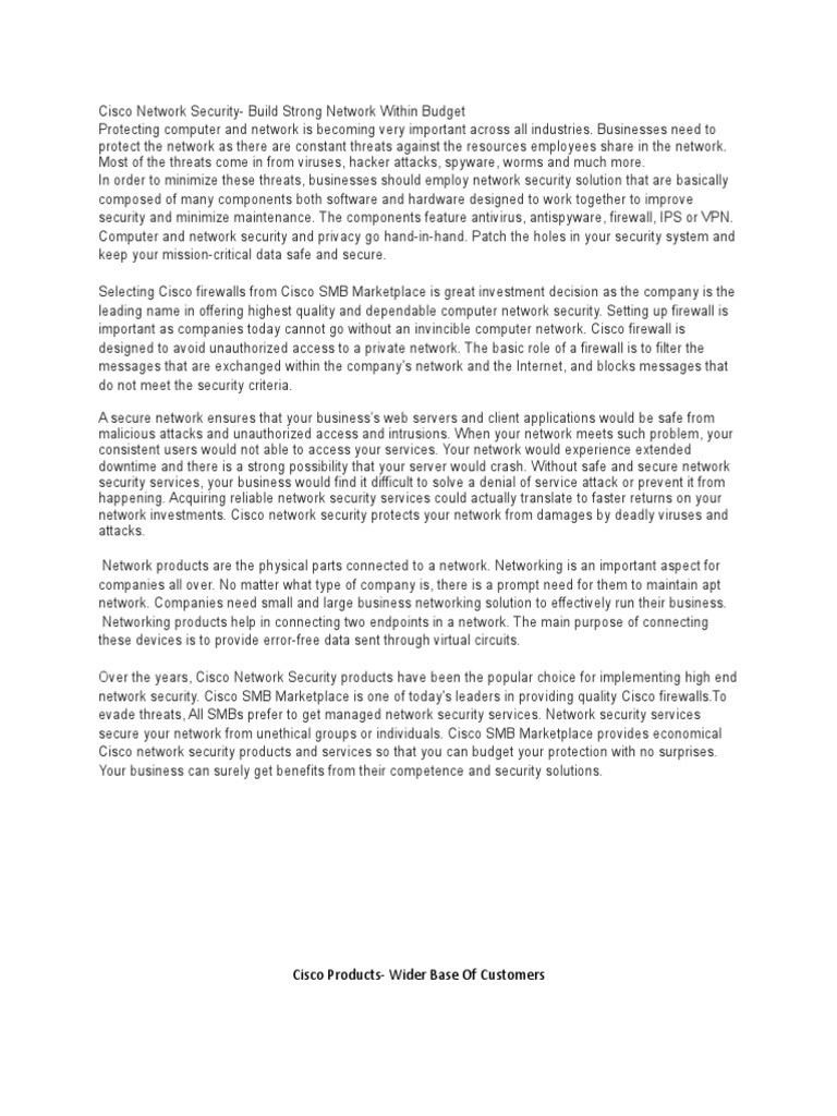 Cisco Systems | PDF | Cisco Systems | Computer Security