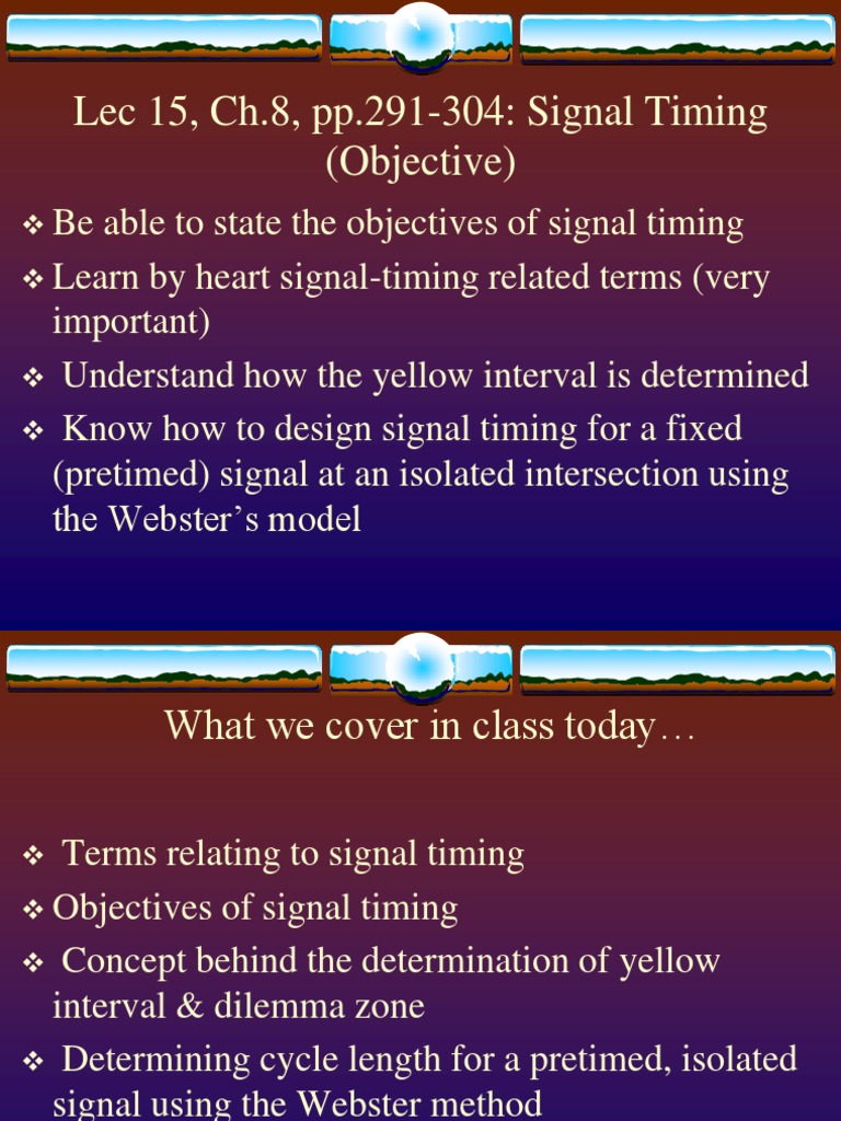 Optimizing Signal Timing at Intersections: Determining Cycle Lengths ...