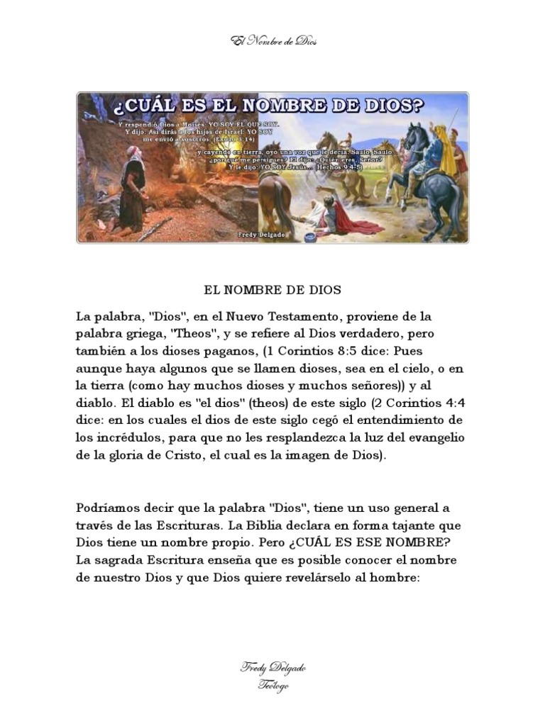 El Nombre de Dios | PDF | Tetragrammaton | Pablo el apóstol